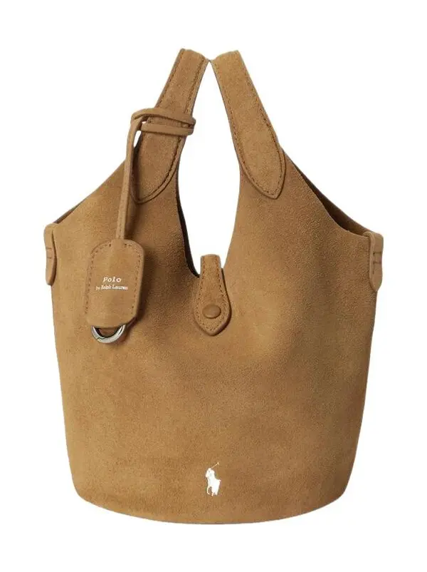 Polo Ralph Lauren Polo Play Suede Small Tote Crossbody - Brown