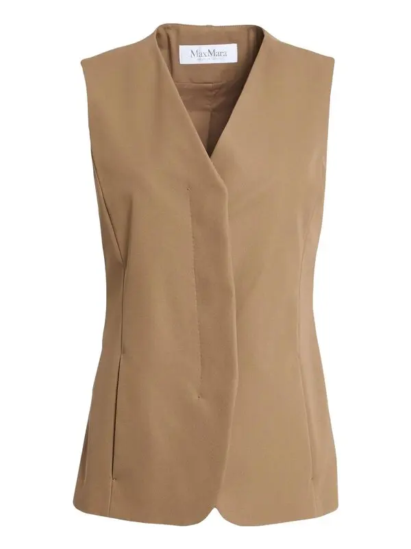 Max Mara Solid Waistcoats - Brown