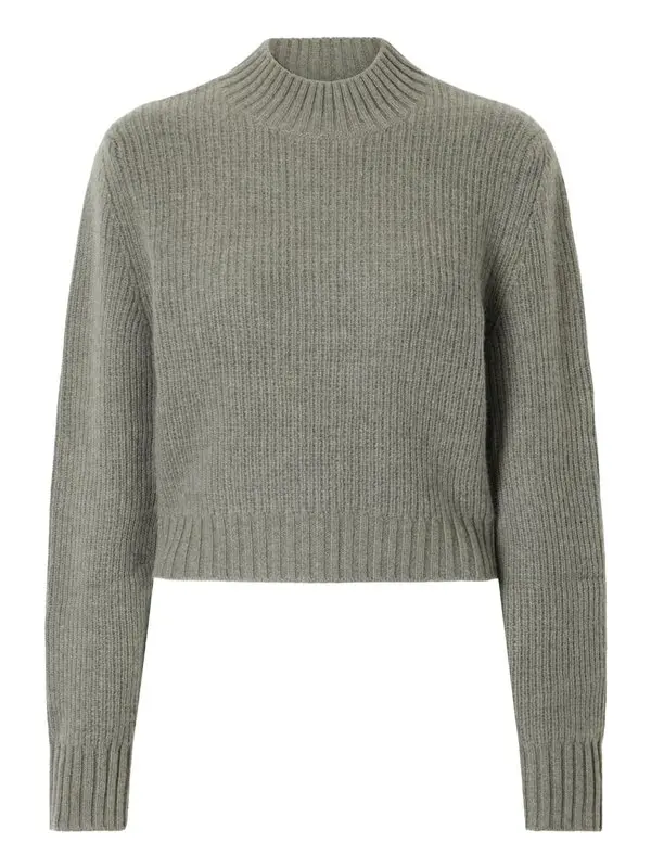 Le Kasha Ribbed Cropped Cashmere Turtleneck Sweater - No