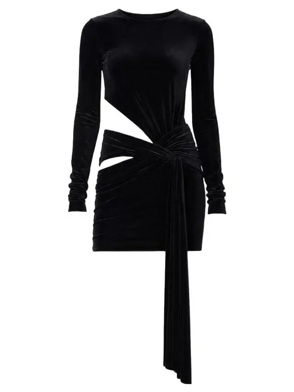AMAZUIN Anouk Cut-out Draped Mini Dress - Black