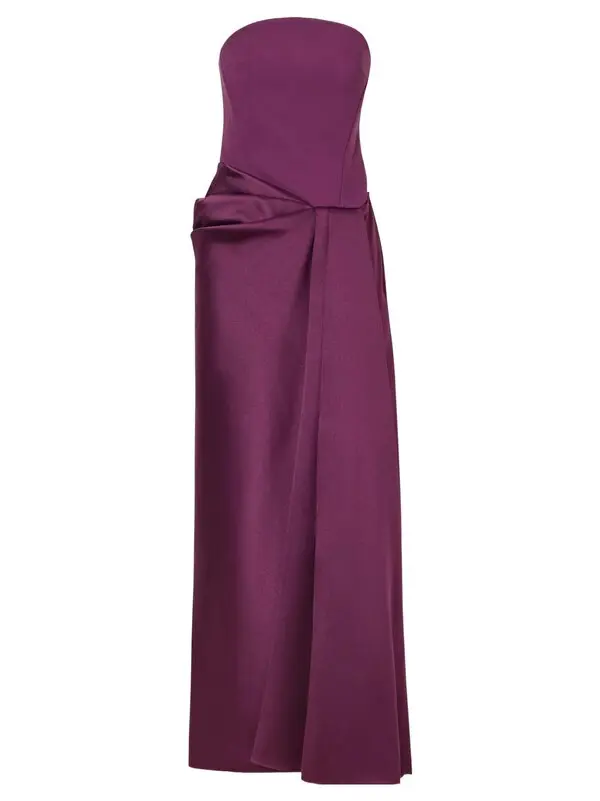 Solace Strapless Twill And Crepe Gown - Red