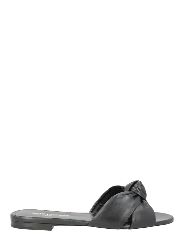 Saint Laurent Minimalist Roundtoe Slippers - Black