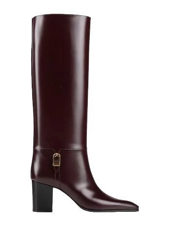 Saint Laurent Patent Leather Knee High Boots - Black