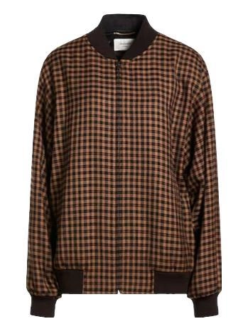 Saint Laurent Plaid Wool Bomber Jacket - No