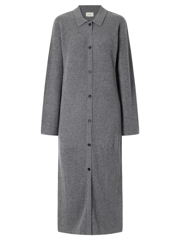 Le Kasha Ribbed Cashmere Maxi Dress - Gray