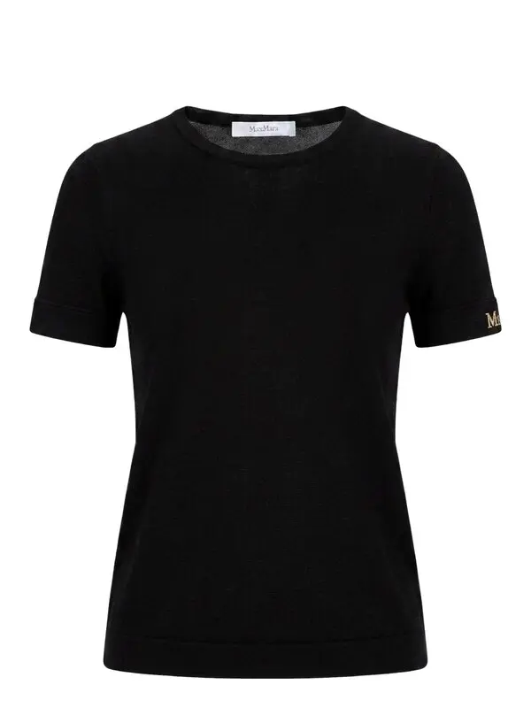 Max Mara Minimalist Short-sleeve Knit Top - Black