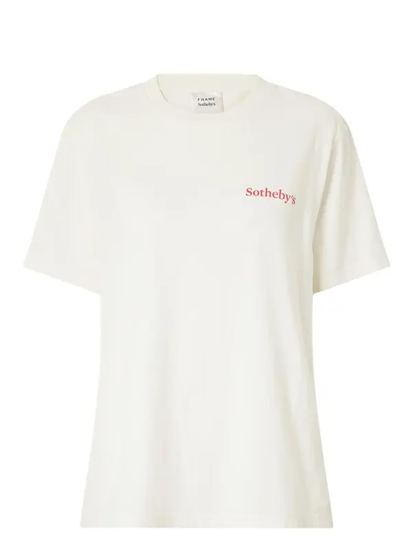 FRAME Printed Cotton-jersey T-shirt - No