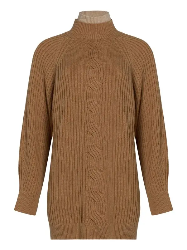 Max Mara Turtleneck Knit Sweater - Sand