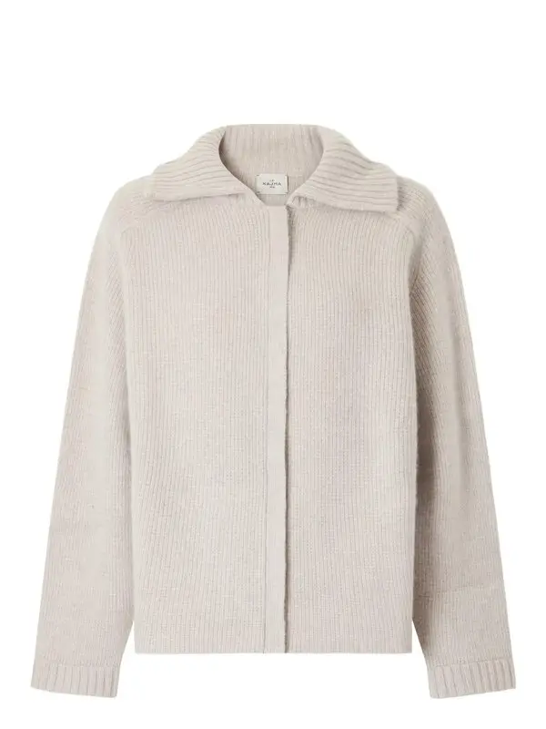 Le Kasha Cashmere Zip-up Cardigan - White