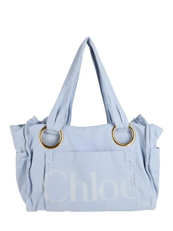 Chloé Solidcolor Large Woven Tote Bag - Blue