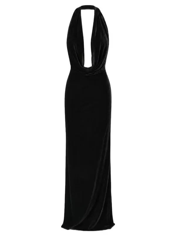 AMAZUIN Venus Halterneck Maxi Dress - Black