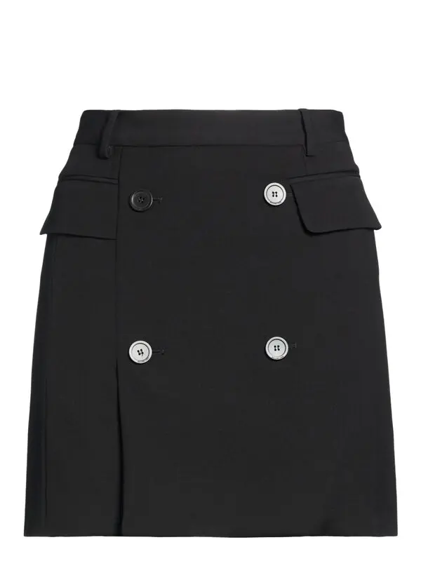 Balenciaga Solid-colored Wrap Midi Skirt - Black
