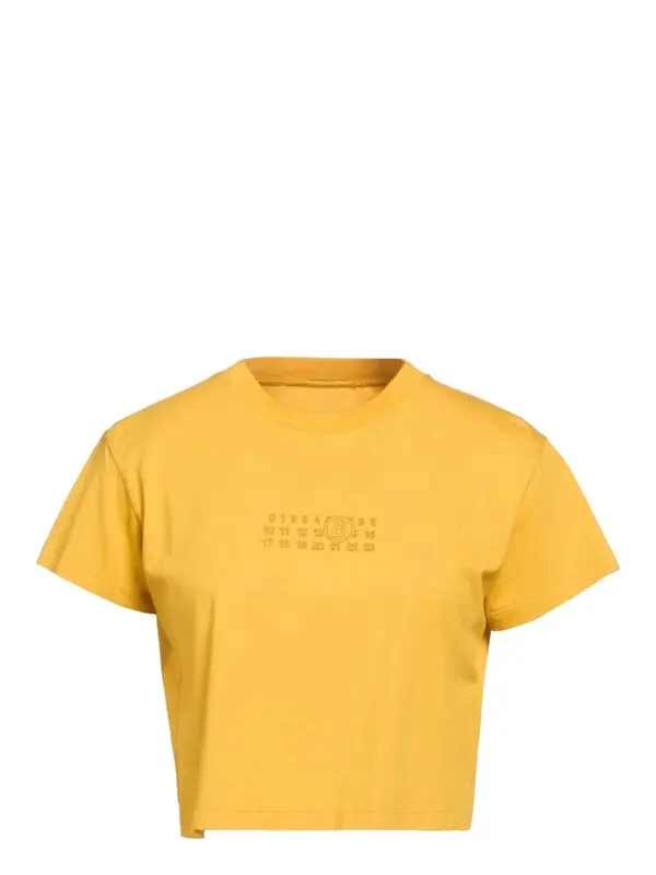 MAISON MARGIELA Minimalist Solidcolor Shortsleeve Tshirt - Yellow