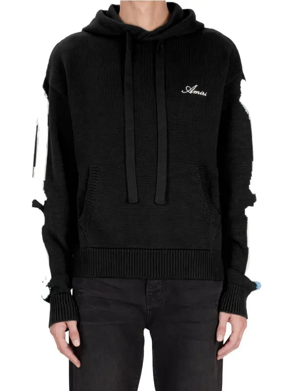 Amiri Knit Bones Hoodie - Black
