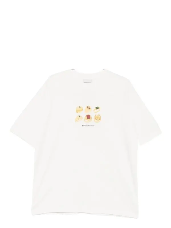Drole De Monsieur Rings Graphic-print T-shirt - Offwh