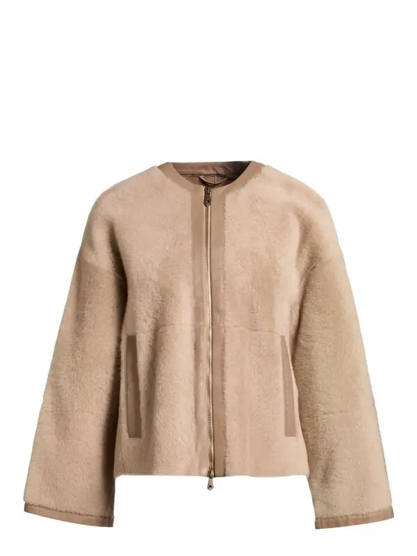 Max Mara Lambskin Jacket - Beige