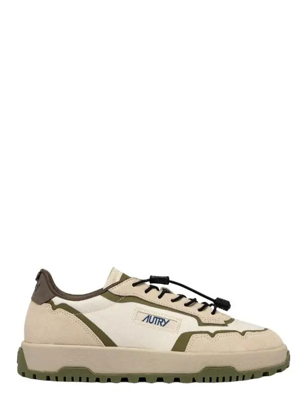 AUTRY Wildpace Low Sneakers In Wife And Chocolate Ripstop Nylon And Suede - Green