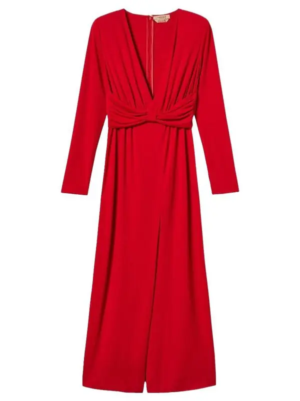 TWINSET Long Dress With Draping - Red