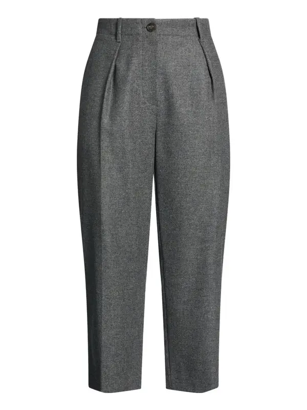 Brunello Cucinelli Fitted Cropped Tailored Trousers - Black