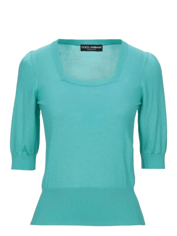 Dolce & Gabbana Minimalist Solidcolor Knit Top - Green