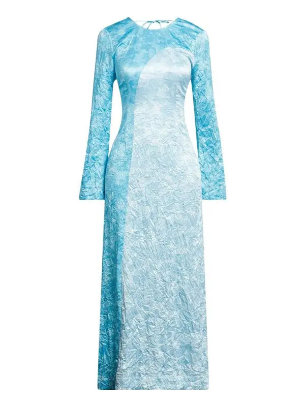GANNI Color-blocked Flared Skirt - Blue