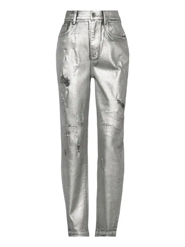 Dolce & Gabbana Metallic Denim Jeans - Silver