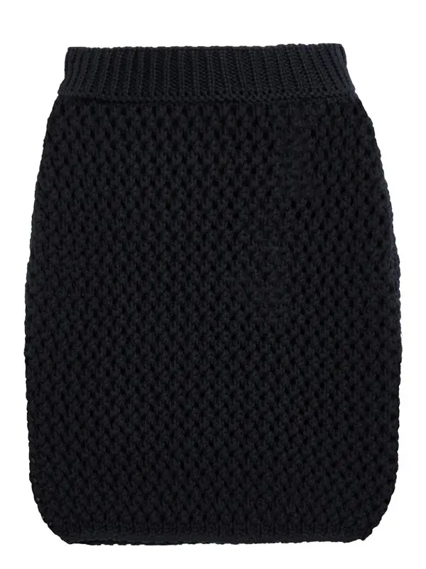 Dolce & Gabbana Minimalist Solid-color Knit Midi Skirt - Black