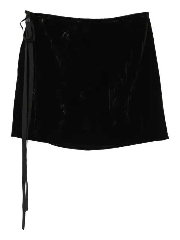 ANN DEMEULEMEESTER Velvet Wrap Skirt - Black