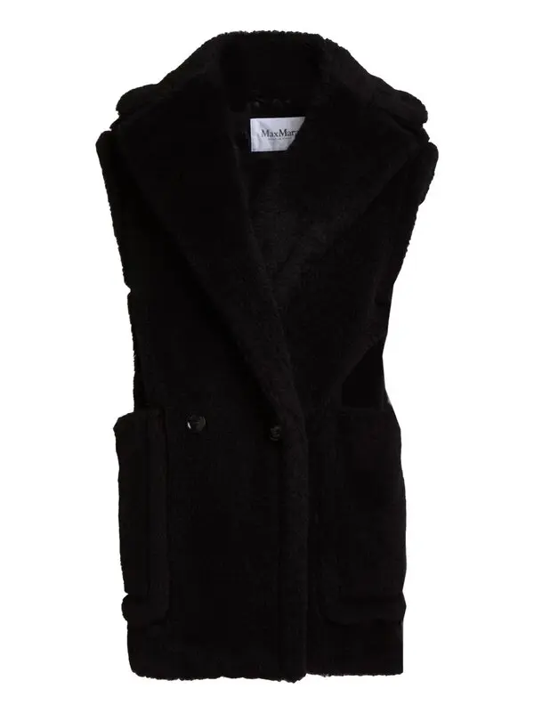 Max Mara Sleeveless Teddy Coat - Black