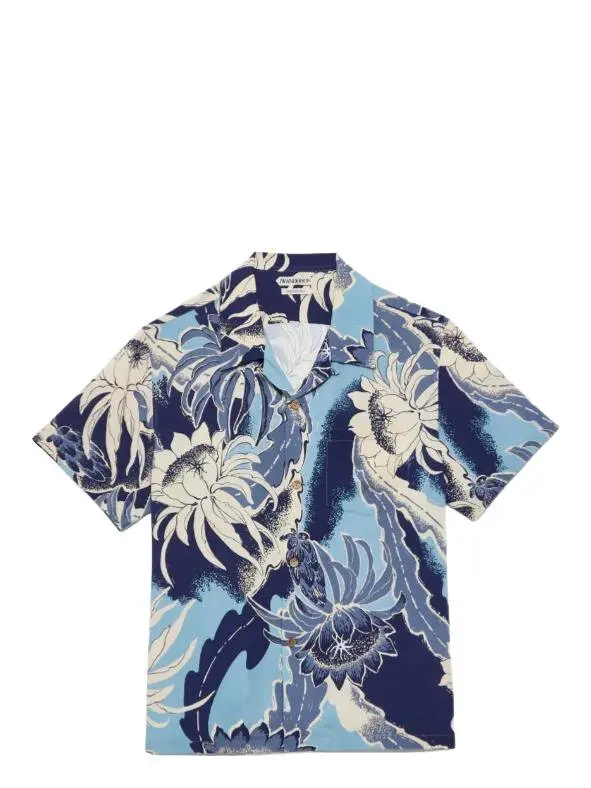 J.W.ANDERSON Camp Collared Shirt In Blue - Sapphire
