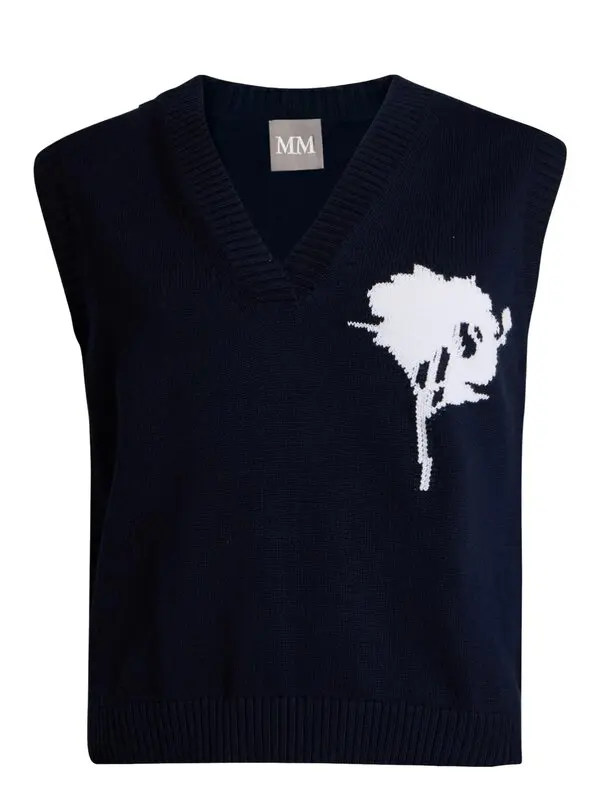 Max Mara Sleeveless V-neck Top - Blue