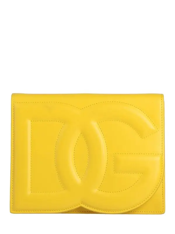 Dolce & Gabbana Leather Clutch With Detachable Shoulder Strap - Yellow