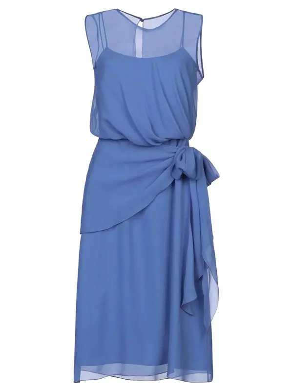 Max Mara Sleeveless Chiffon Dress - Blue
