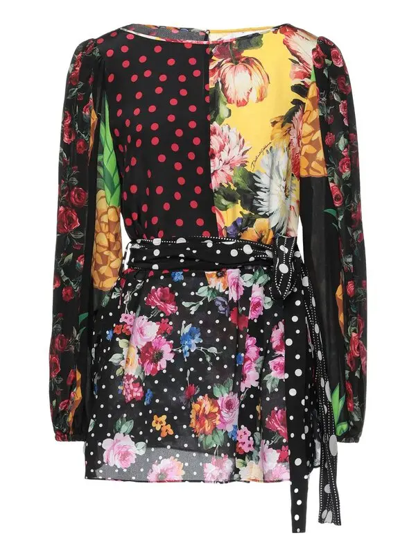 Dolce & Gabbana Printed Longsleeve Top - Black