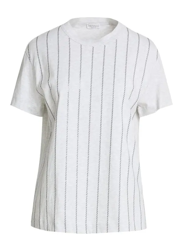 Brunello Cucinelli Solidcolor Shortsleeve Tshirt - Grey