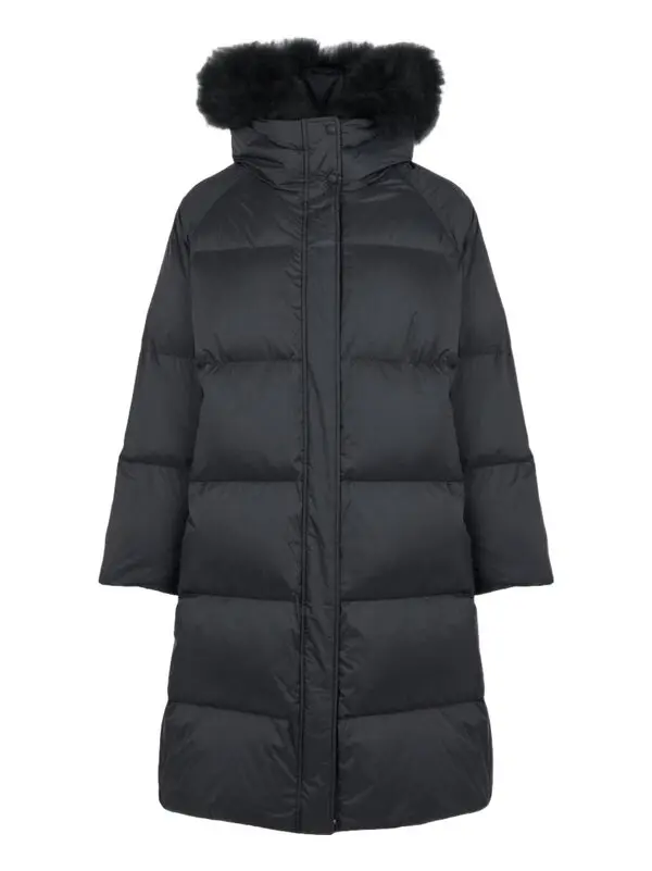 YVES SALOMON Lamb Wool-trim Down Jacket - Black