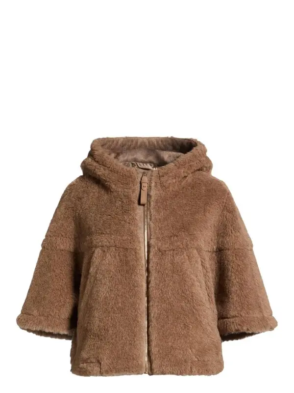 Max Mara Solidcolor Fuzzy Coat - Brown