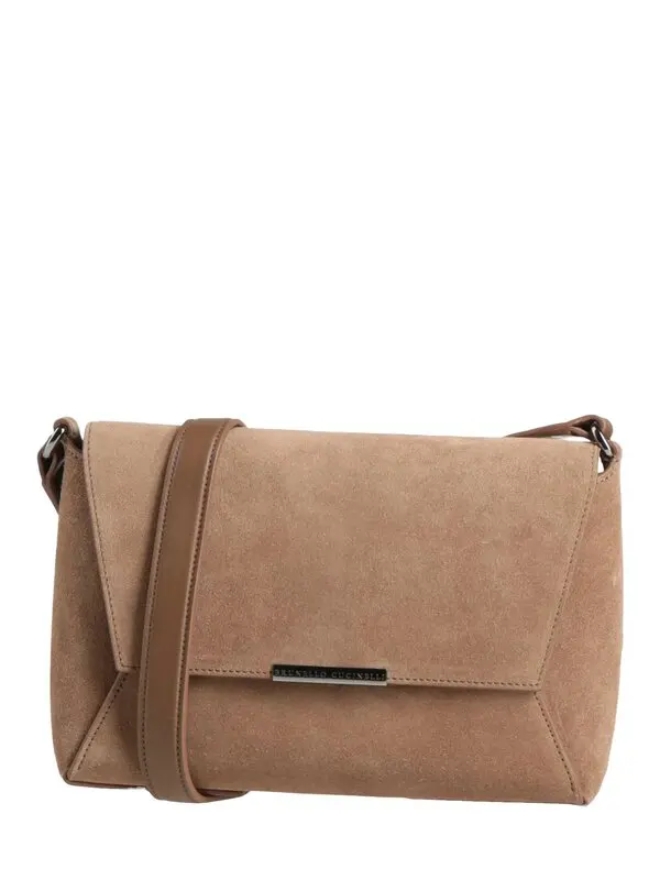 Brunello Cucinelli Minimalist Suede Crossbody Bag - Brown