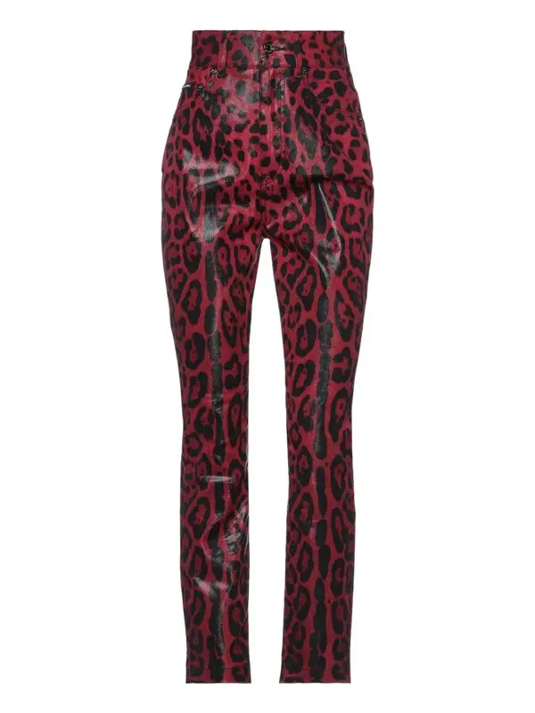 Dolce & Gabbana Leopard-print Stretch Jeans - Red