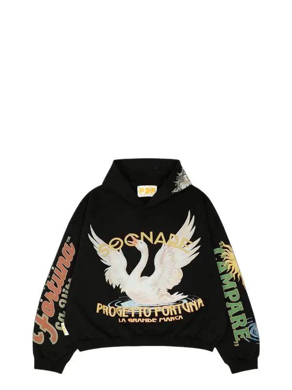 PDFCHANNEL Pdf Progetto Mirabella Printed Hoodie - Black