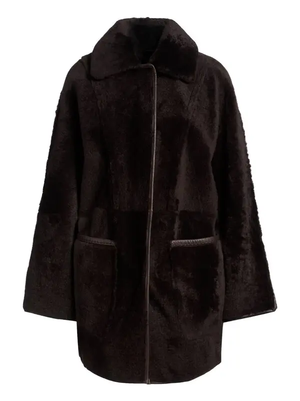 Max Mara Solidcolor Doublesided Fur Coat - Black