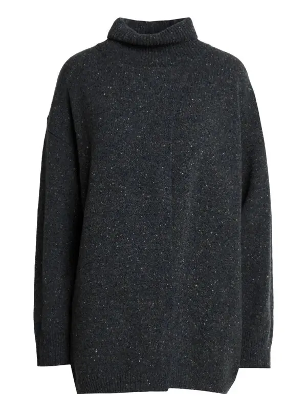 Max Mara Mélange Turtleneck Knit Sweater - Black