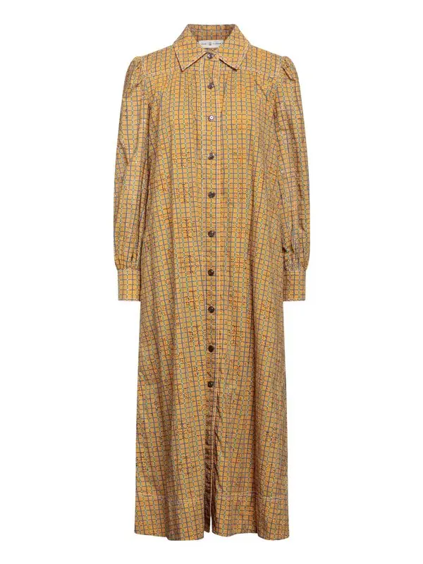 Tory Burch Plaid Shirt Dress - Brown