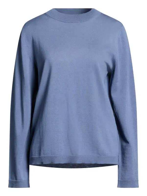 Max Mara Long-sleeved Knitted Sweater - Blue