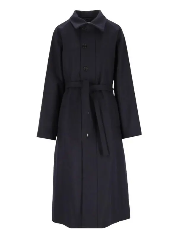 Barena Venezia Belted Long Collar Coat - Navy