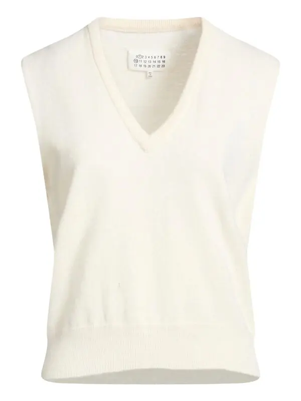 MAISON MARGIELA Sleeveless V-neck Wool Sweater - No