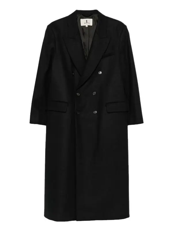 Barena Venezia Double Breasted Long Tailored Coat - Black