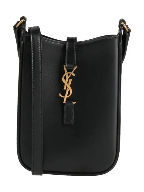 Saint Laurent Minimalist Glossy Leather Mini Bag - Black
