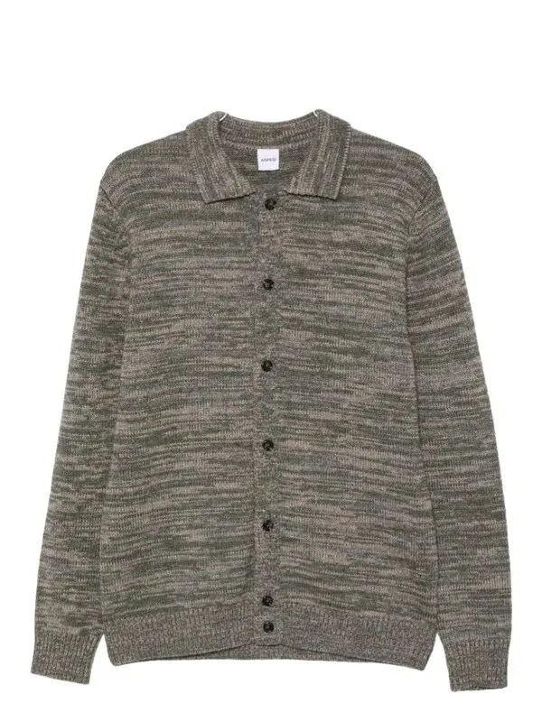 Aspesi Button-front Long-sleeve Knit Top - Gray