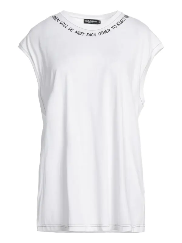 Dolce & Gabbana Solidcolor Crewneck Tshirt - White